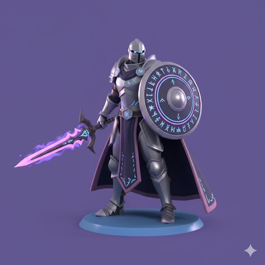 🎲 Single STL Spellbound Knight Hero Miniature - Runic Aegis & Arcane ...