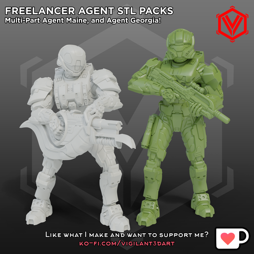 😇 RvsB Freelancer Agent - 30mm STL PACKS・ 3D File for 3D printing・Cults