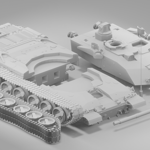 STL file Challenger III with Trophy APS and L/55 gun 🏆 ・3D print model ...