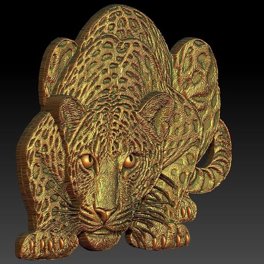 🐆 Leopard CNC Relief Model・ STL File for 3D printing・Cults