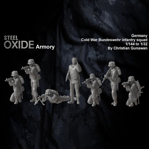 🥶 Cold War Bundeswehr Infantry Squad set 1・ 3D File for 3D printing・Cults