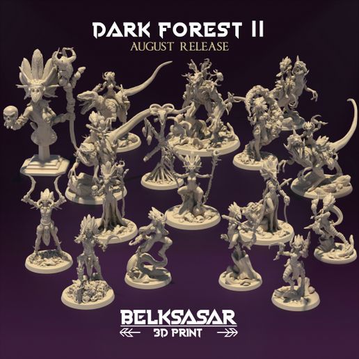 🏹 Dark Forest 2 Nude - MINIATURES August 2022・ 3D File for 3D printing・Cults