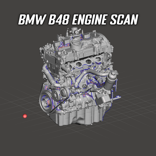 🩻 BMW B48 engine + intake & exhaust ports・ STL File for 3D printing・Cults