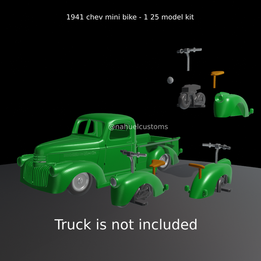 STL file 1941 chev mini bike - 1 25 model kit 🚚 ・3D printable design to ...
