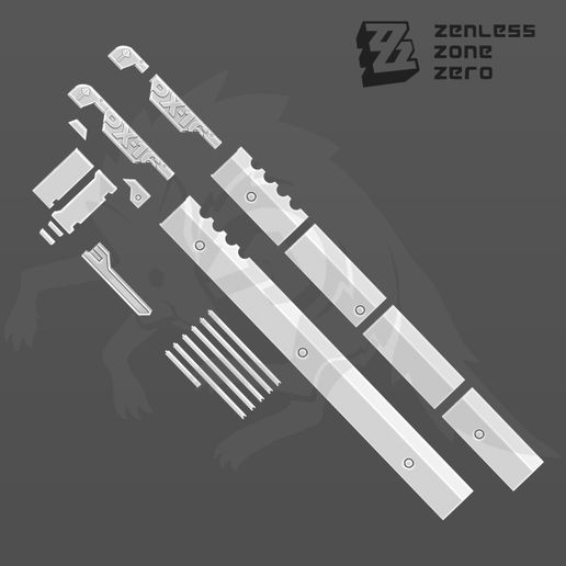 🫡 Zenless Zone Zero Soldier 11 sword weapon ZZZ 3d model for cosplay ...