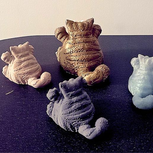 🐱 Happy fat cat. Happy fat animals collection. Print in place.・ STL ...