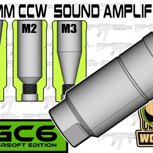 🔫 FGC-6: Sound Amplifier for 14mm CCW for airsoft・Free 3D File for 3D ...