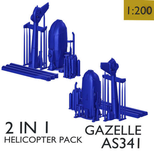 🚁 SA 342 Gazelle HELICOPTER (3 IN 1)・ 3D File for ・Cults