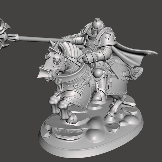 🎲 Thunderward Cavalier – Armored Mace Knight Cavalry Miniature STL for ...