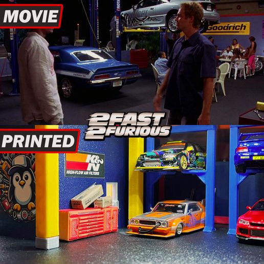 🥵 2 Fast 2 Furious Tej's Garage (For Hot Wheels & 1/64 Scale Cars)・Free ...