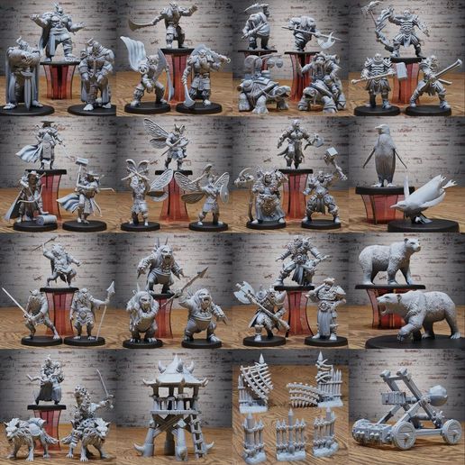 🌨️ Snow Orcs Set ‧ DnD Miniature ‧ Tabletop Miniatures ‧ Gaming Monster ...