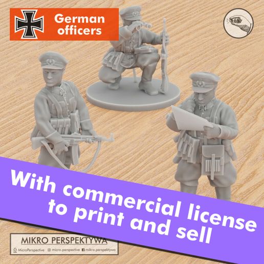 🔩 German Officers set 28mm supported COMMERCIAL LICENSE・ STL File for ...