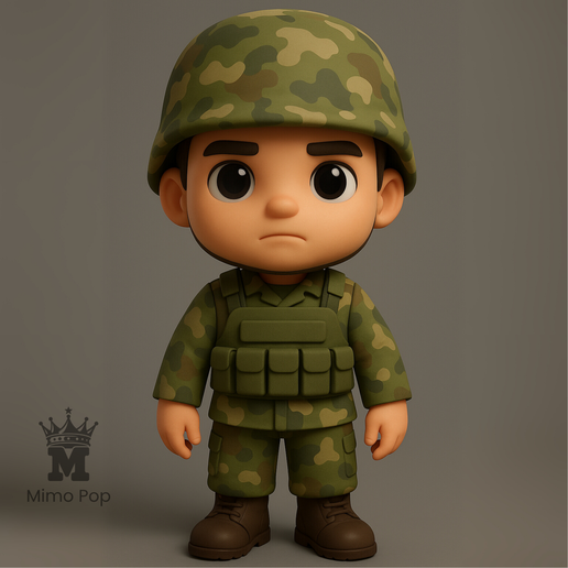 🫡 War Soldier | Cute Cartoon Figure・ STL File for 3D printing・Cults
