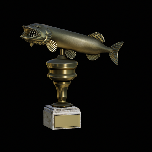 STL file fish pike muskellunge muskie / Esox masquinongy trophy cup for ...