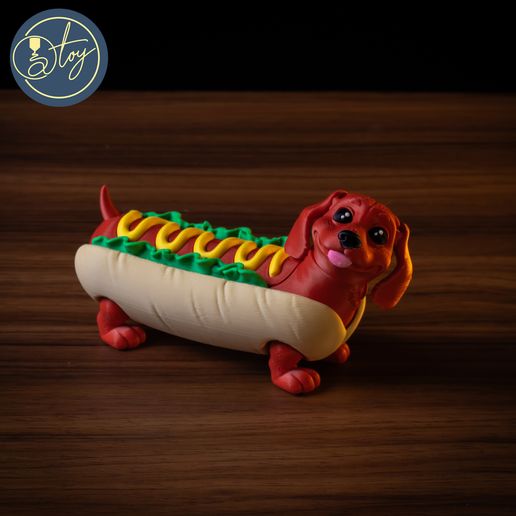 🥵 HOT DOG MINI CONTAINER, CUTE ARTICULATED FUNCTIONAL TOY・ 3D File for ...