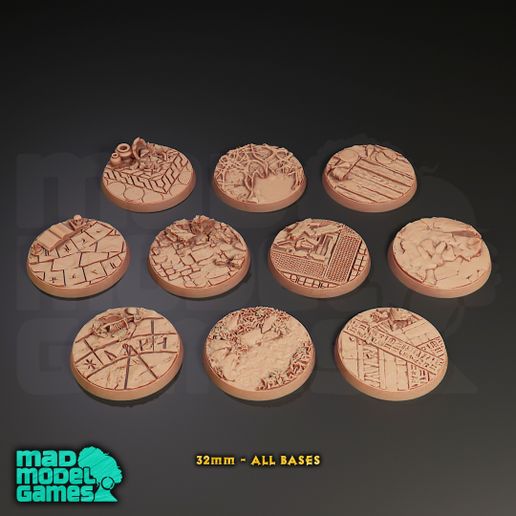 🎲 32mm Bases - 10 - Group B, DND character bases, fantasy miniature ...
