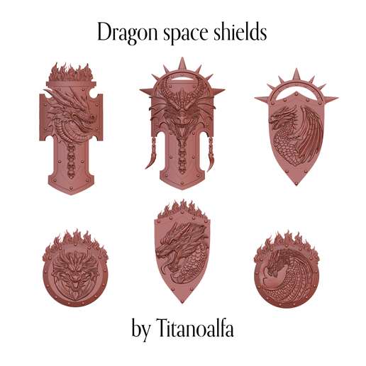 🐉 Dragon shields salamanders・ STL File for 3D printing・Cults
