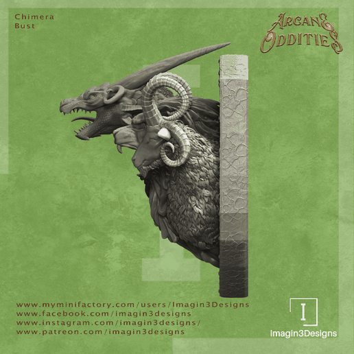 3D file Pre-Supported Chimera Bust 👤 ・Design to download and 3D print・Cults