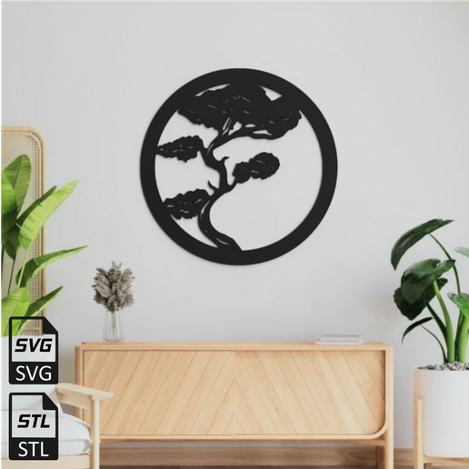 STL file Tree 2D Wall Art STL SVG 🌳 (SVG)・3D print design to download・Cults