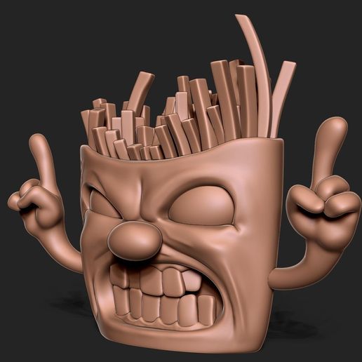 😡 Angry fries・Free STL File for ・Cults