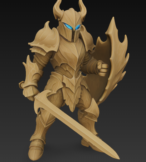 🎲 Shadow Warrior - Solo Leveling Inspired Miniature・ STL File for 3D printing・Cults