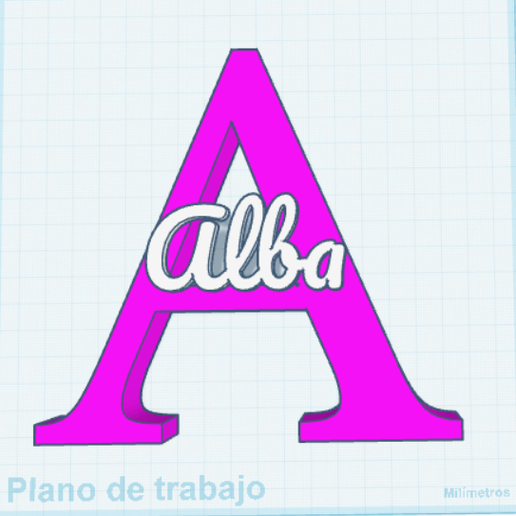 🎁 initial and first name alba・ STL File for 3D printing・Cults