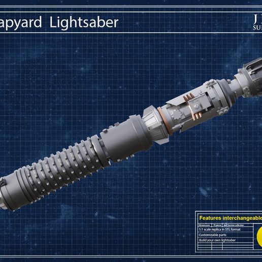 🎬 Scrapyard Lightsaber - Jedi Survivor・ 3D File for 3D printing・Cults