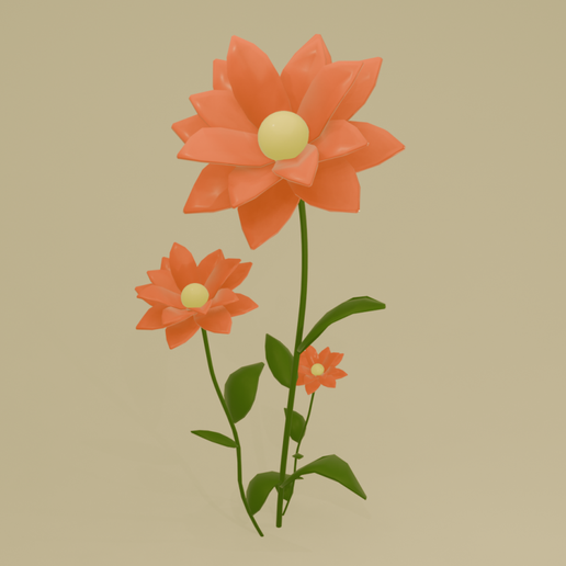 3D file Colorful flowers 3D Model 🎨 ・3D print model to download・Cults
