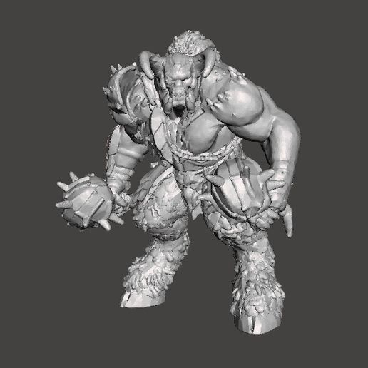 😈 GLADIATOR DEMON WITH DUAL MACES MINIATURE MODEL FIGURE FOR FANTASY OR ...