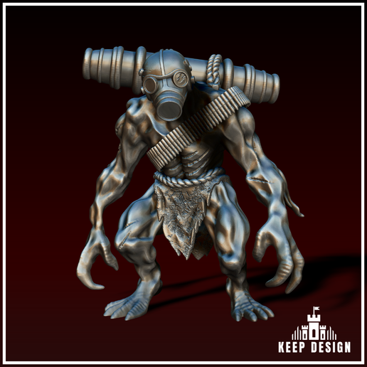 👹 Homunculus in Gas Mask・ STL File for 3D printing・Cults