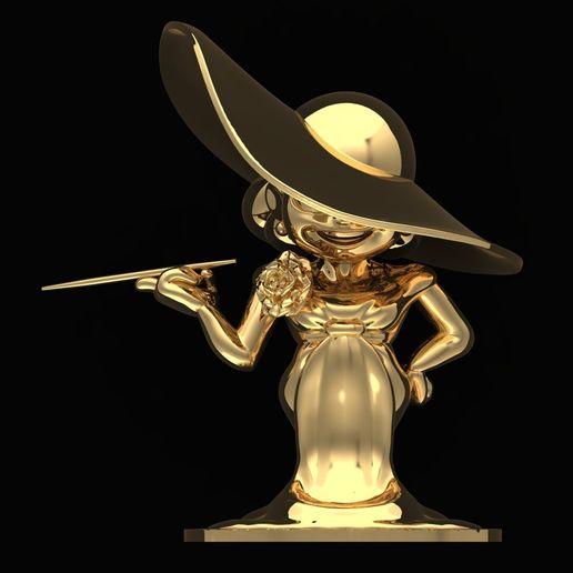 Stylized Elegant Lady Figurine Sculpture | High-Quality 3D Printable ...
