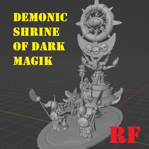 ⛩️ cult shrine of dark magik with cultist infantry mini set・ OBJ File for 3D printing・Cults