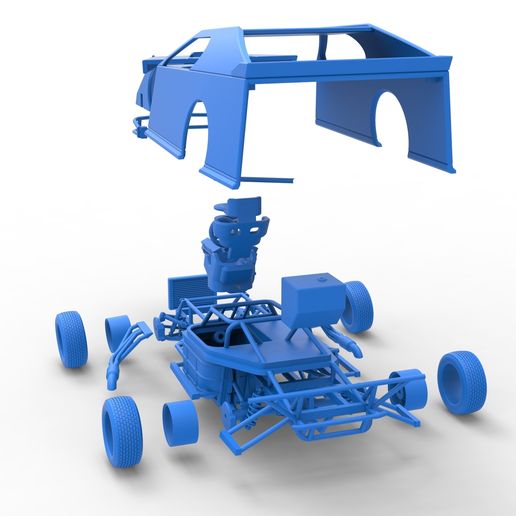 🚗 Diecast Dirt Modified stock car Scale 1:25・ 3D File for ・Cults