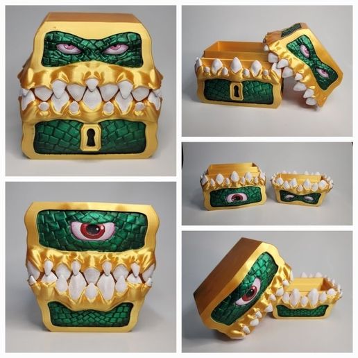 STL file Two-faced Mimic storage box 👹 ・Model to download and 3D print ...