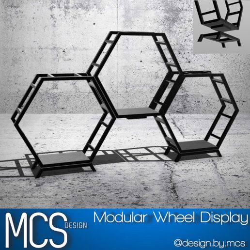 🛞 Modular Wheel Display Hex Pattern・ STL File for 3D printing・Cults
