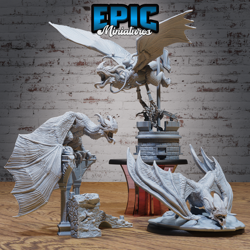 3D file Mountain Wyvern Set ‧ DnD Miniature ‧ Tabletop Miniatures ...