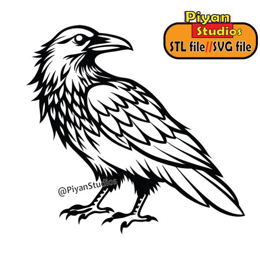 STL file Raven 3D Model svg, stl 🐦 (SVG)・3D printer model to download・Cults