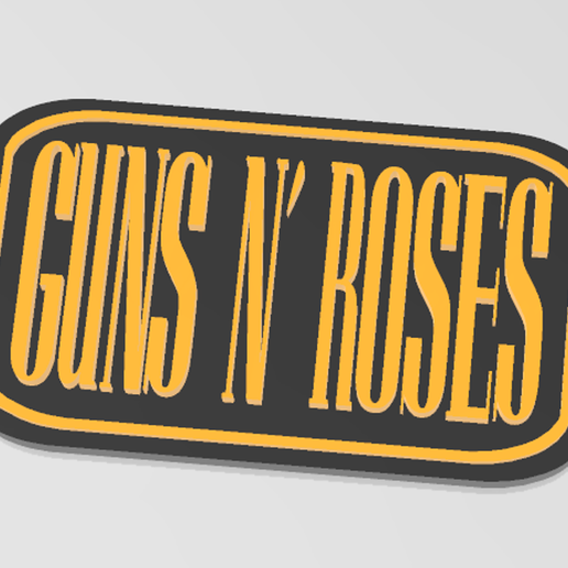 3MF file Guns N' Roses Keychain Name 🗝️ ・3D printable design to ...