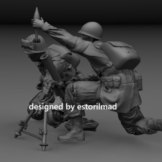 🫡 WW2 AMERICAN PARATROOPERS WITH M2 60MM NORMANDY MORTAR・ STL File for ...