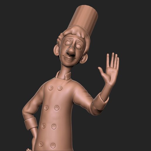 Fichier STL gratuit Ratatouille modèle du chef 👩‍🍳 (OBJ)・Idée pour ...