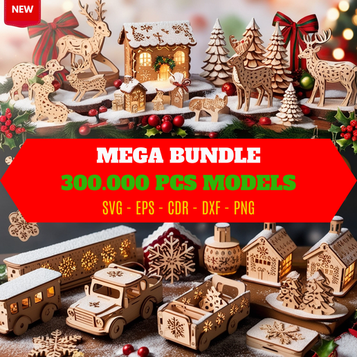 🍽️ Mega Laser Cut Files Bundle, 300K Files 3D 2D Lasecut Designs CNC ...
