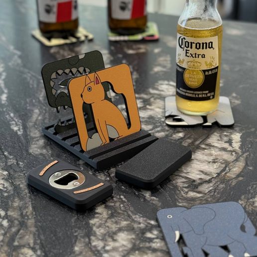 🍾 FLAT BEASTS | COASTERS & BOTTLE OPENERS・ 3D File for 3D printing and ...