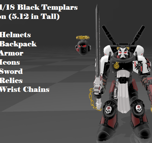⚔ Custom 1/18 Black Templars Champion (5.12 in Tall)・Free 3D File for ...