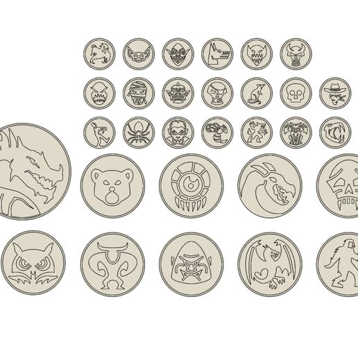👹 DnD Monster Token Set of 30・ 3D File for ・Cults