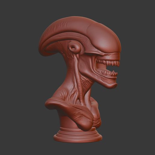 👽 Alien Head Bust 3D STL Printable - 3D Model STL 3D print model・ STL File for 3D printing・Cults