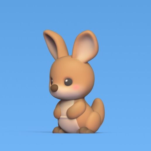 3D file Cute Cartoon Kangaroo 🦘 ・3D printing idea to download・Cults
