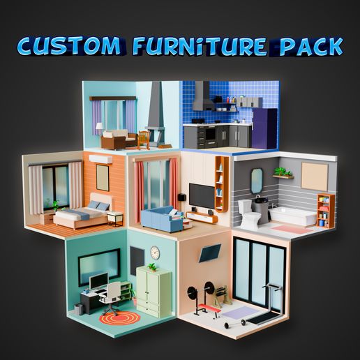 🪑 Pack de meubles miniatures imprimables en 3D : Modèles à l'échelle de ...