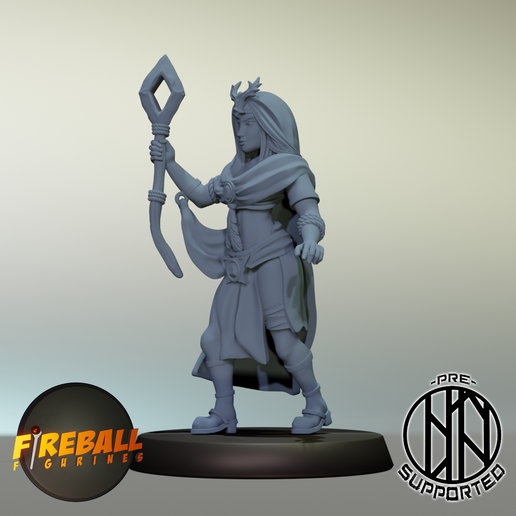 ♀️ Female Wood Elf Druid High Priestess・ 3D File for 3D printing・Cults