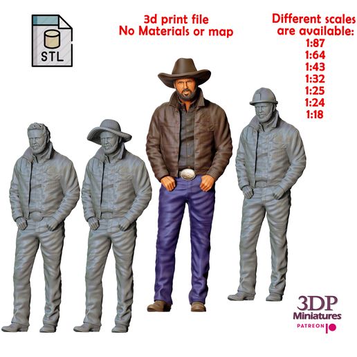 👾 N5 Rip Wheeler Cole Hauser Yellowstone・ STL File for 3D printing・Cults