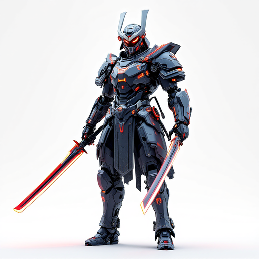 🗡️ Dual-Blade Mecha Samurai・Free STL File for 3D printing・Cults